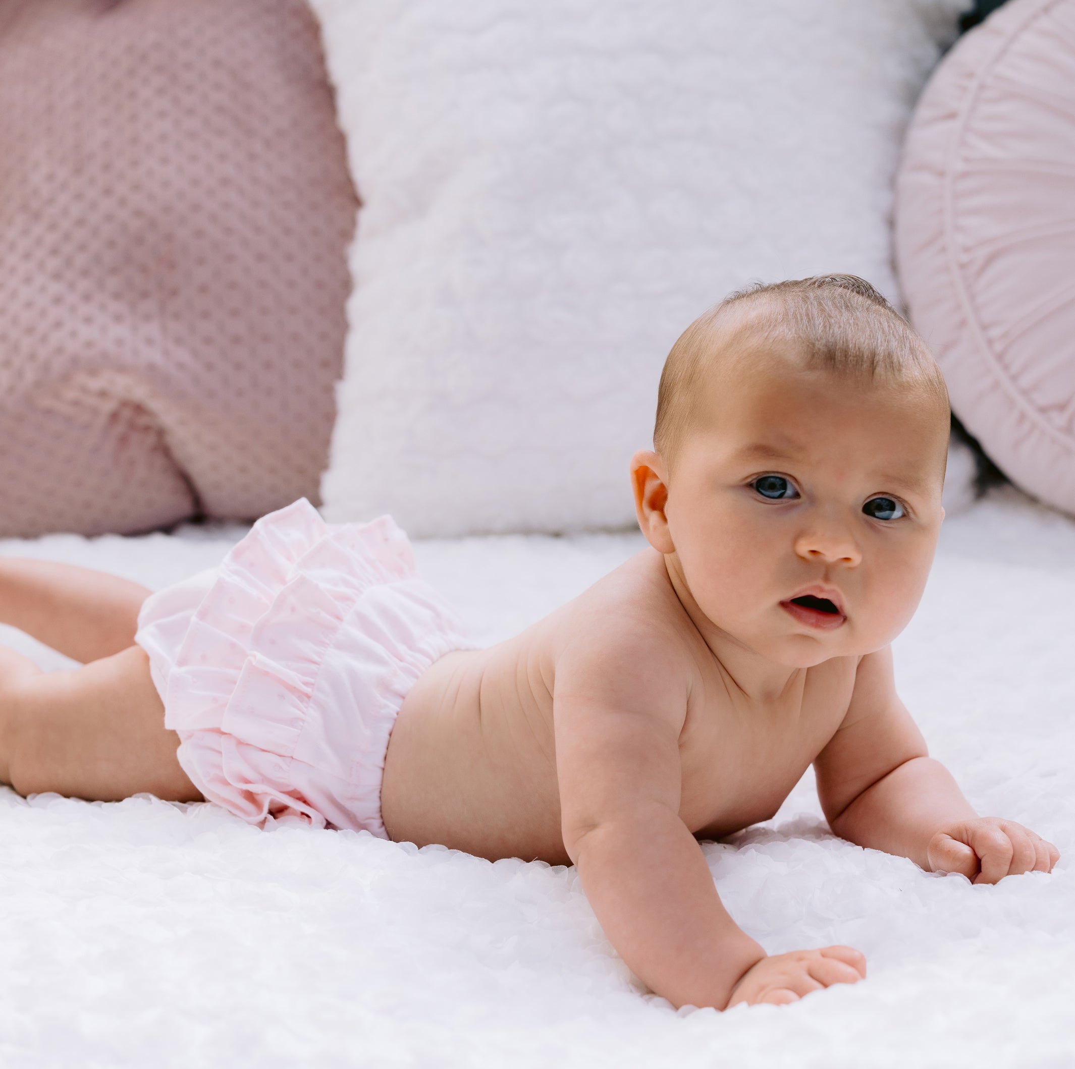 Flossie Pink Frilly Baby Girls Pants - Frilly Baby Pants | Emile et Rose