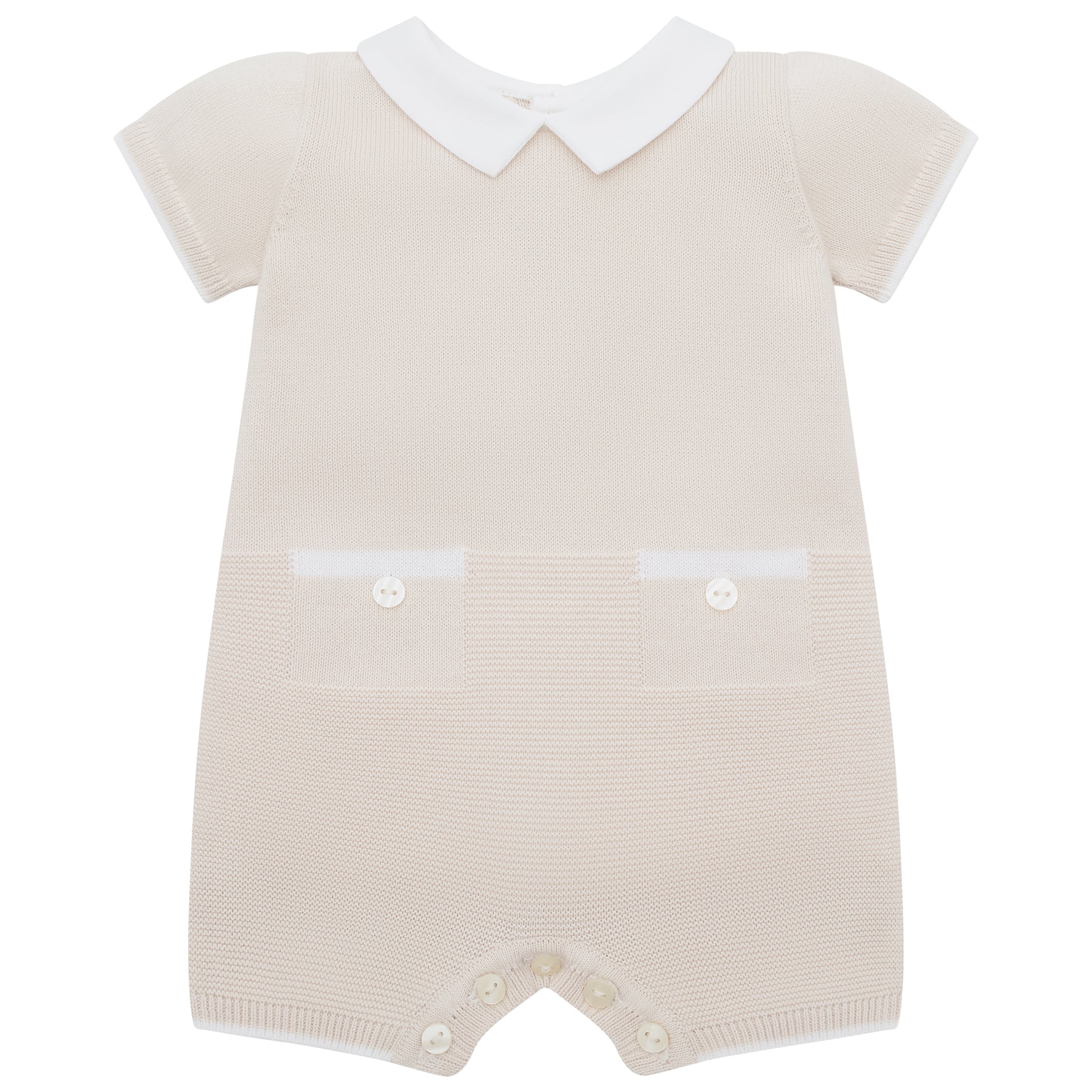 Logan Boys Stone Knit Pocket Detail Romper – Emile et Rose