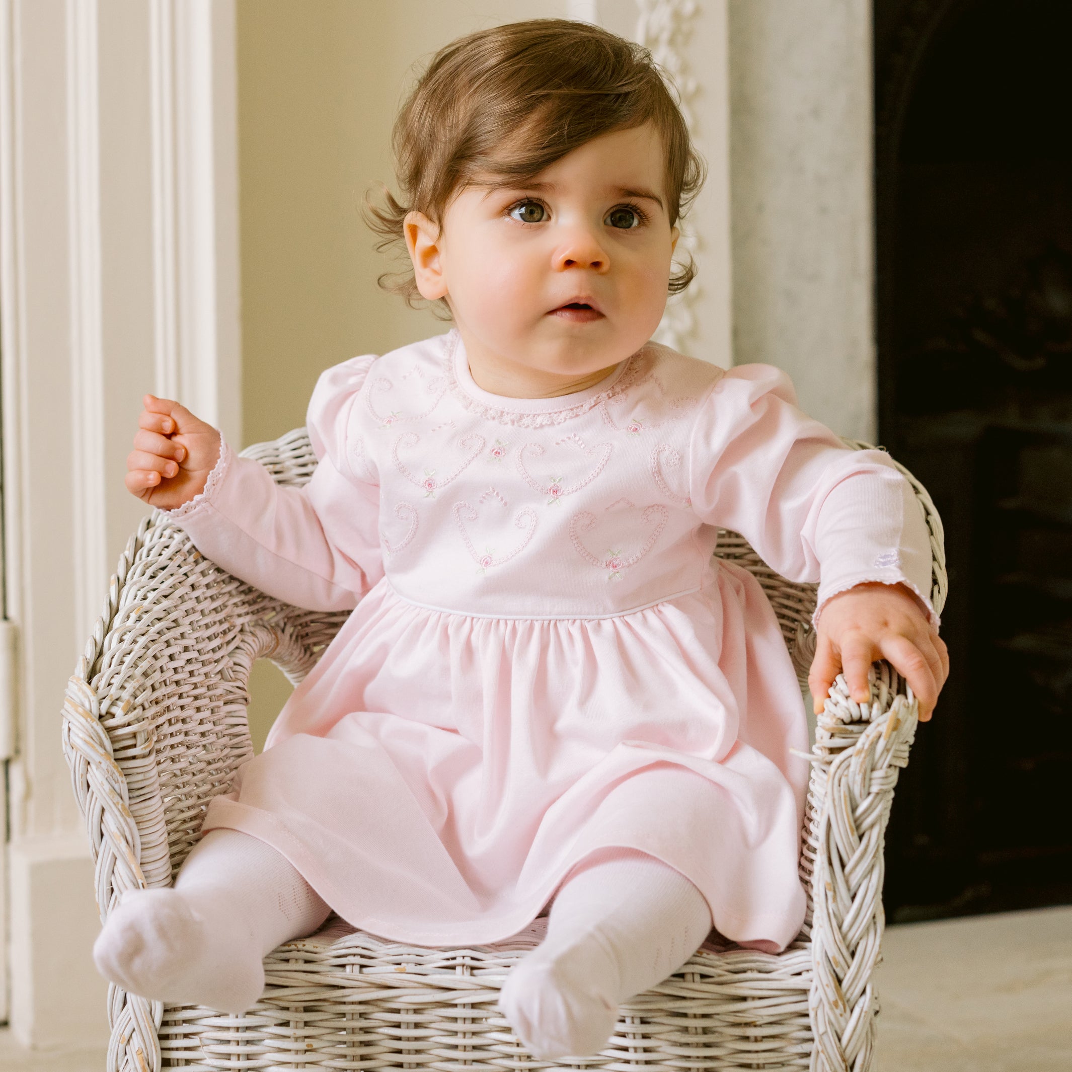 Hannah Baby Girls Dress with Embroidery Detail – Emile et Rose